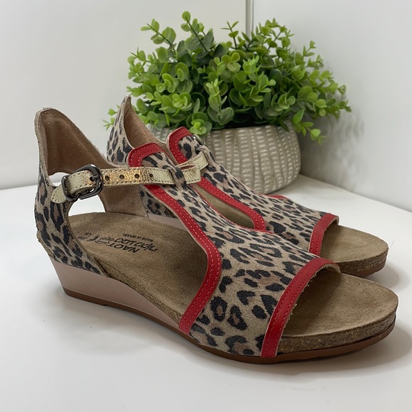 Naot | Shoes | Naot Leather Fiona Fantasy Wedge Sandal Cheetah Print ...